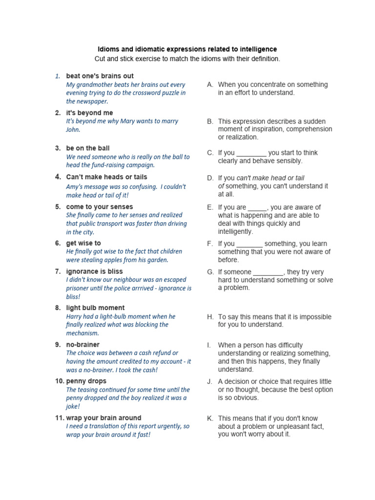 Intelligence Idioms Explained | PDF