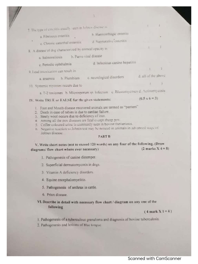 2nd Year Question Paper MANNUTHY | PDF