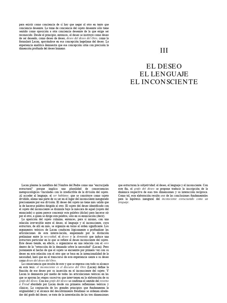 El Deseo, El Lenguaje y El Inconsciente - Joel Dor | PDF