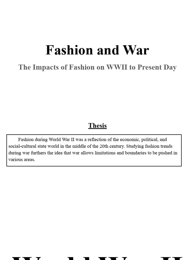 Fashion and War History Project - Safiya Siddiqui | PDF