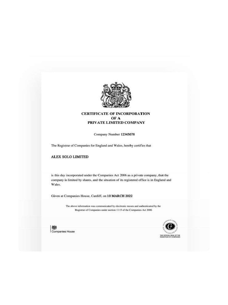 Uk Company Number Paper | PDF