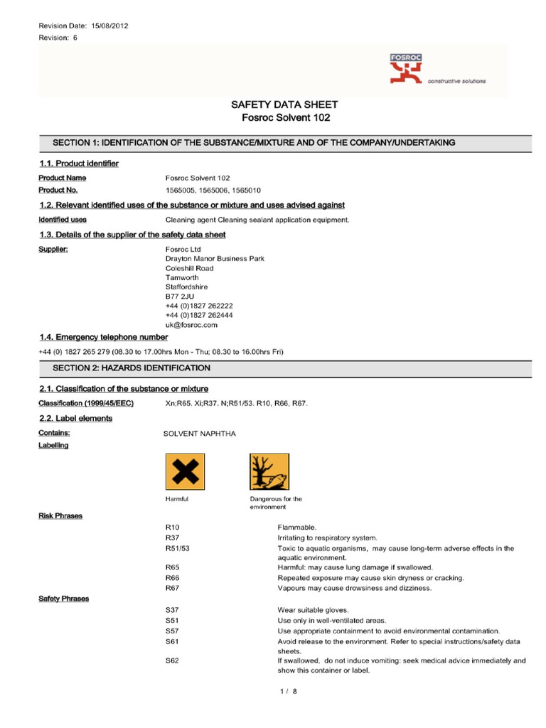 MSDS Foscos | PDF