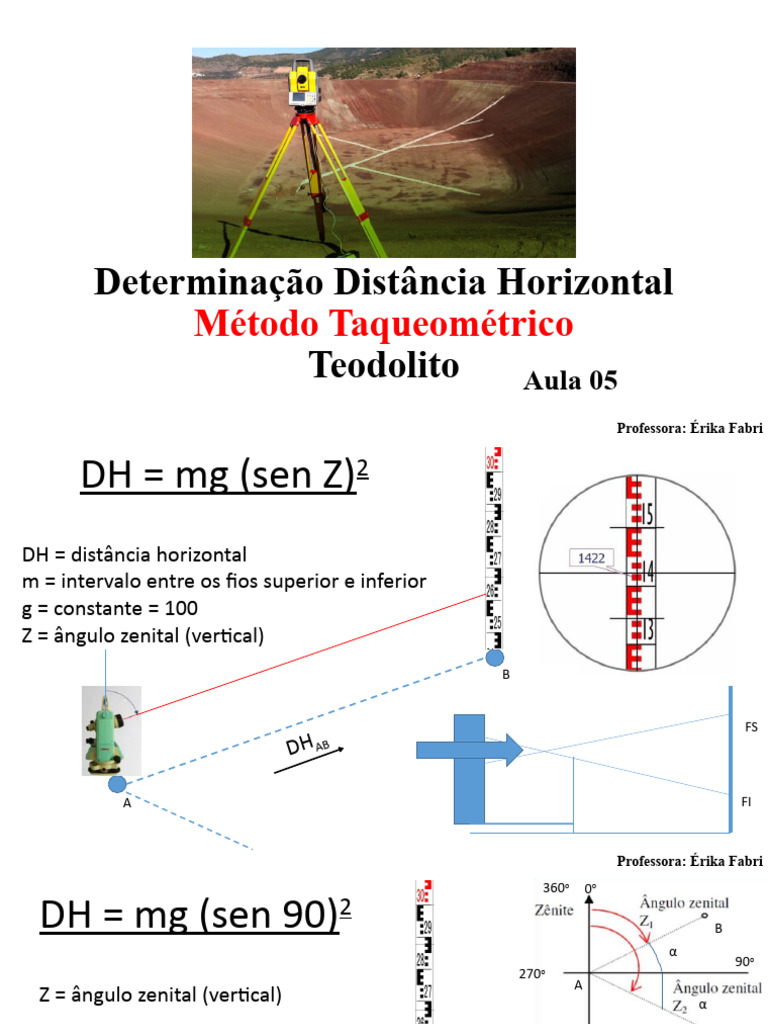 Aula 6 - Distância Horizontal - Método Taqueométrico | PDF