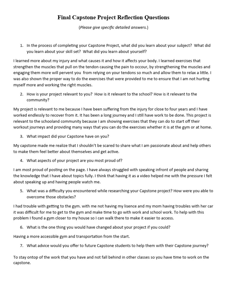 Capstone Project Reflection Insights | PDF | Cognitive Science | Cognition