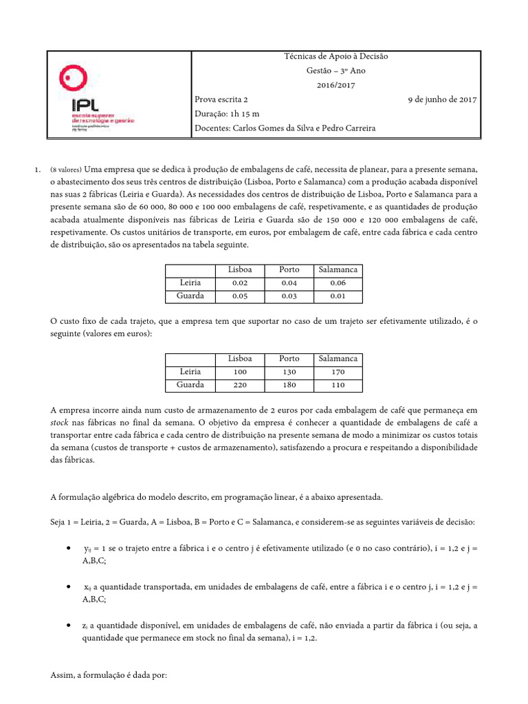 2 Prova 1617 | PDF