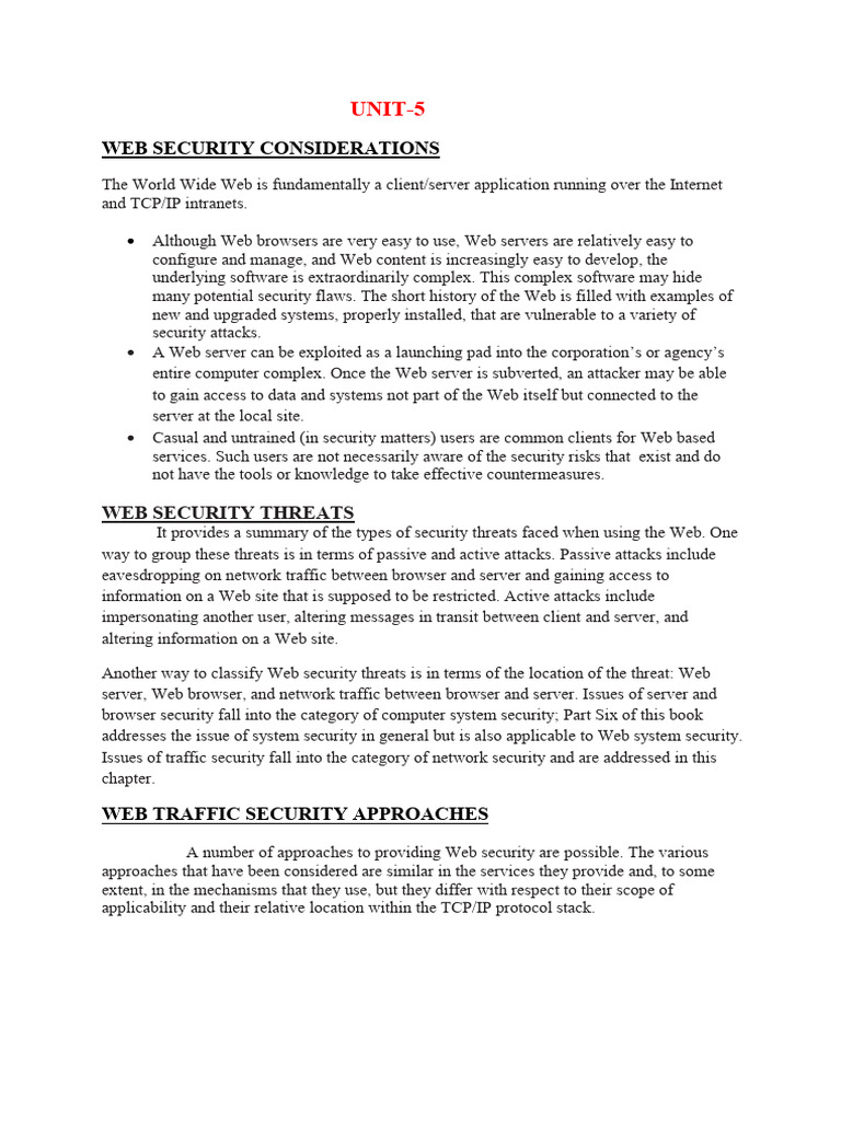 Cryptography and Network Security JNTH r18 UNIT-5 | PDF | Transport Layer Security | Public Key ...