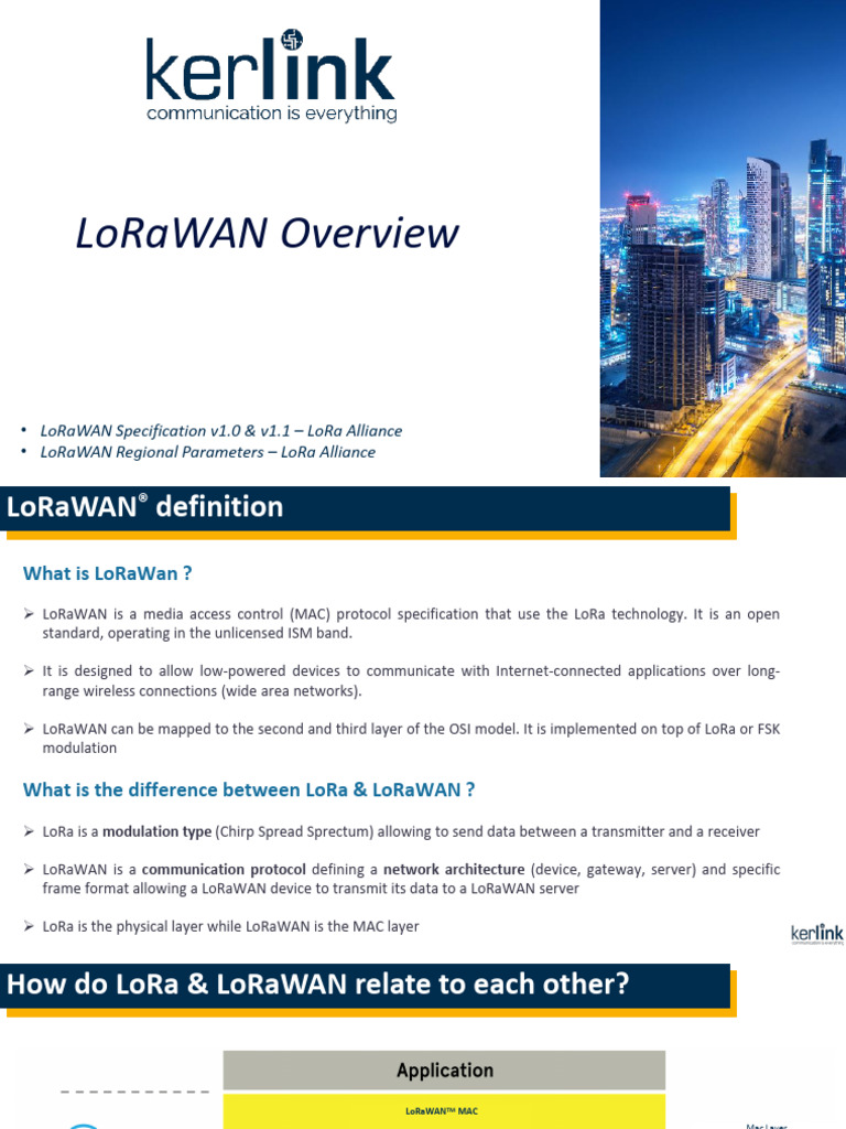 LoRaWAN Overview | PDF | Electrical Engineering | Telecommunications