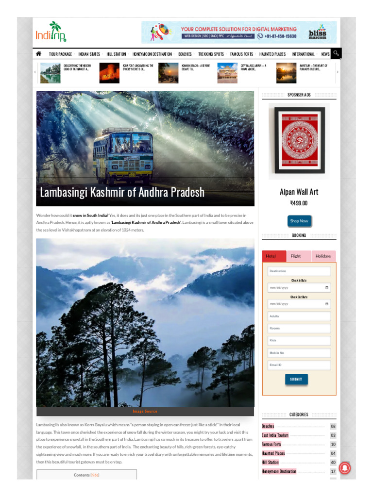 Lambasingi Kashmir of Andhra Pradesh | PDF