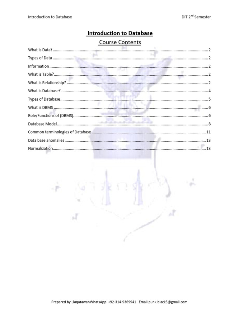 Introduction to Database | PDF | Databases | Computer Data