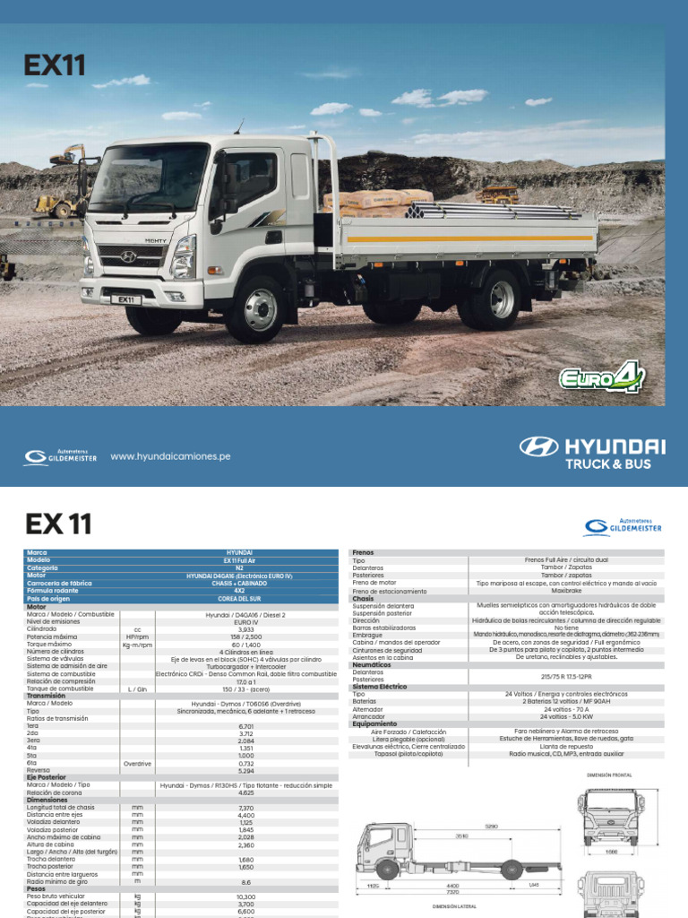Ficha Tecnica - Hyundai Ex11 | PDF