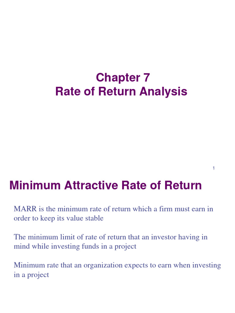 Chapter 7-Rate of Return Analysis | PDF