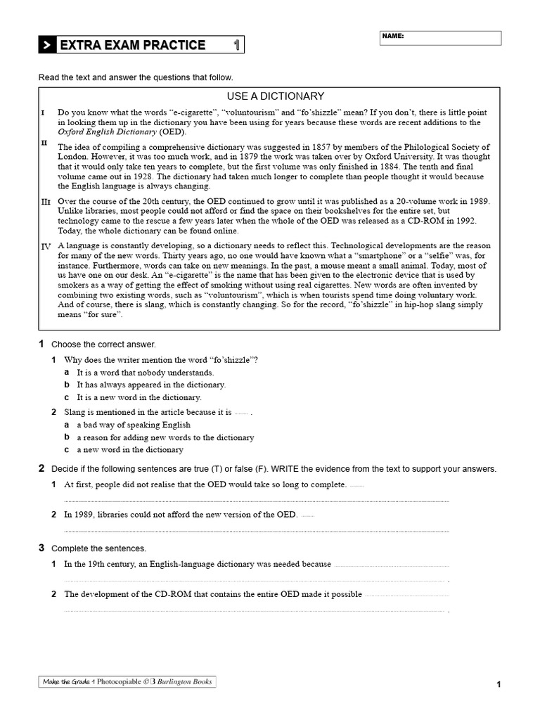 Make The Grade 1 EXTRA READING WRITING 2nd Term | PDF | Human Communication