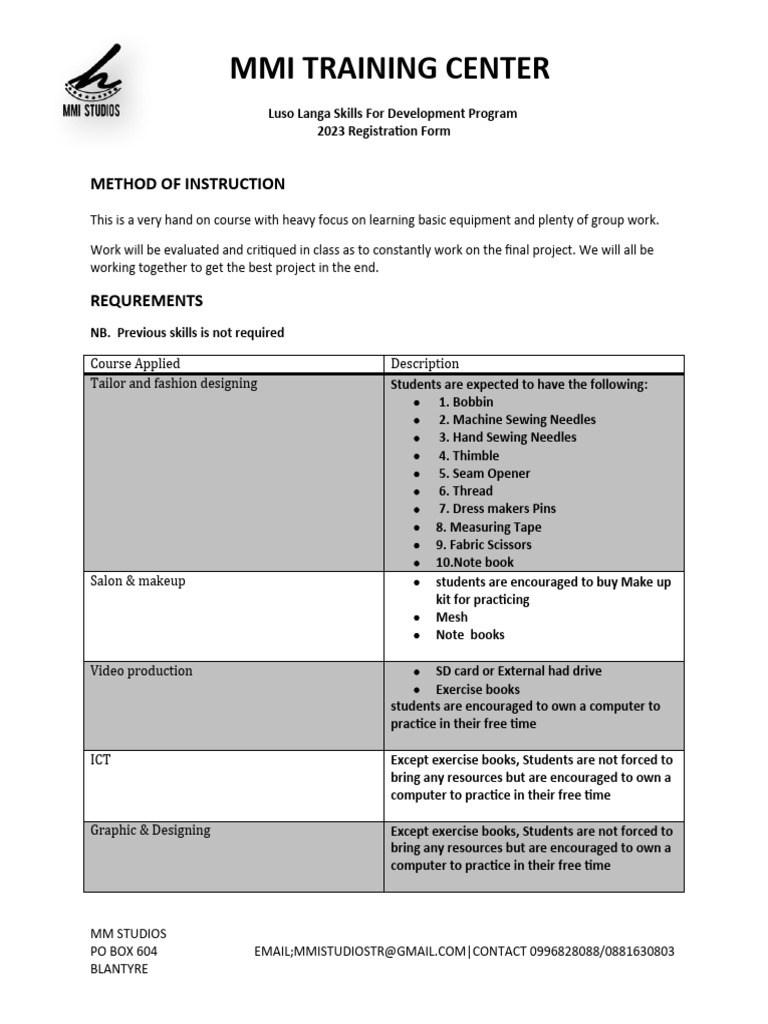 Mmi Regstration Form - 2023 | PDF