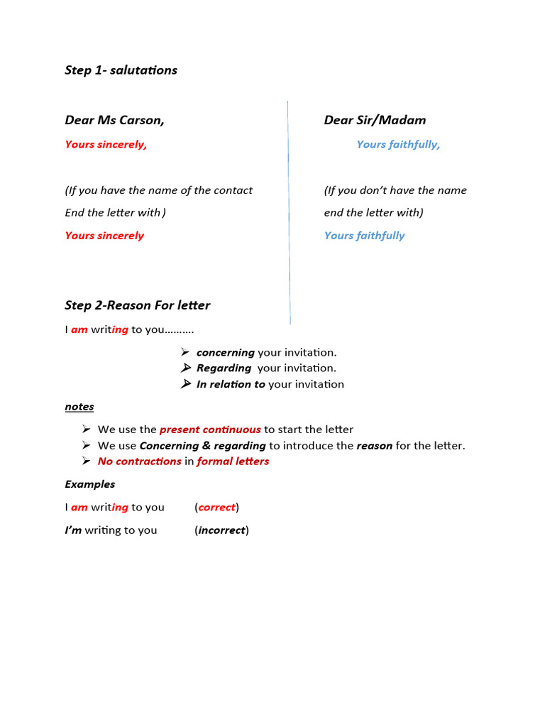 Formal Letter Writing Guide | PDF