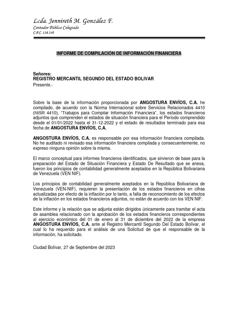 Informe de Compilación | PDF