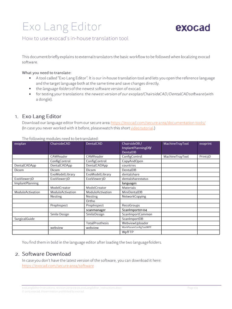 Exocad Instruction Manual How To Translate Exocad Dental CAD-en | PDF