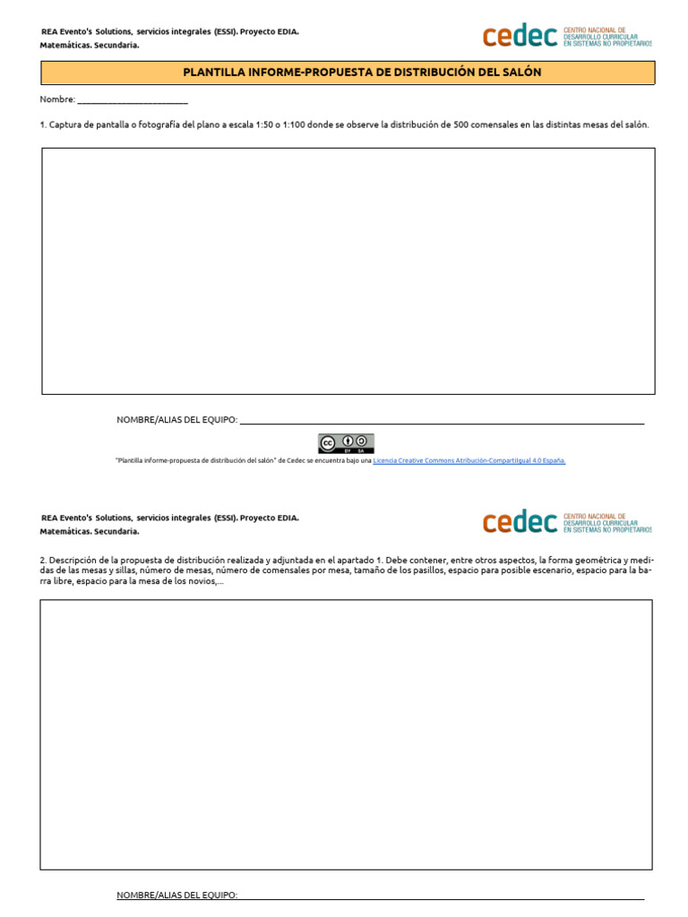 Cedec Plantilla Informe Propuesta Distribucion Del Salon ESSI | PDF Cedec Plantilla Informe Propuesta Distribucion Del Salon ESSI | PDF