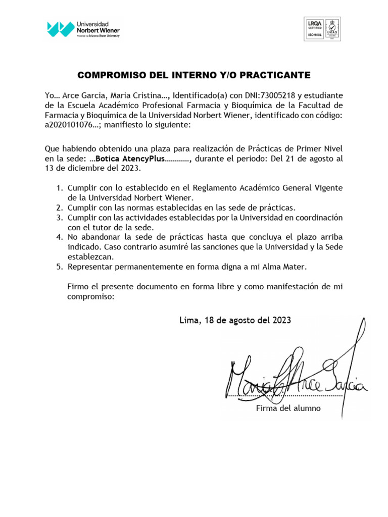 01 Ficha Compromiso-Pn1-2023-I | PDF