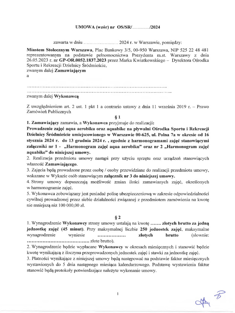 Wzór Umowy (PDF, 226 KB) | PDF