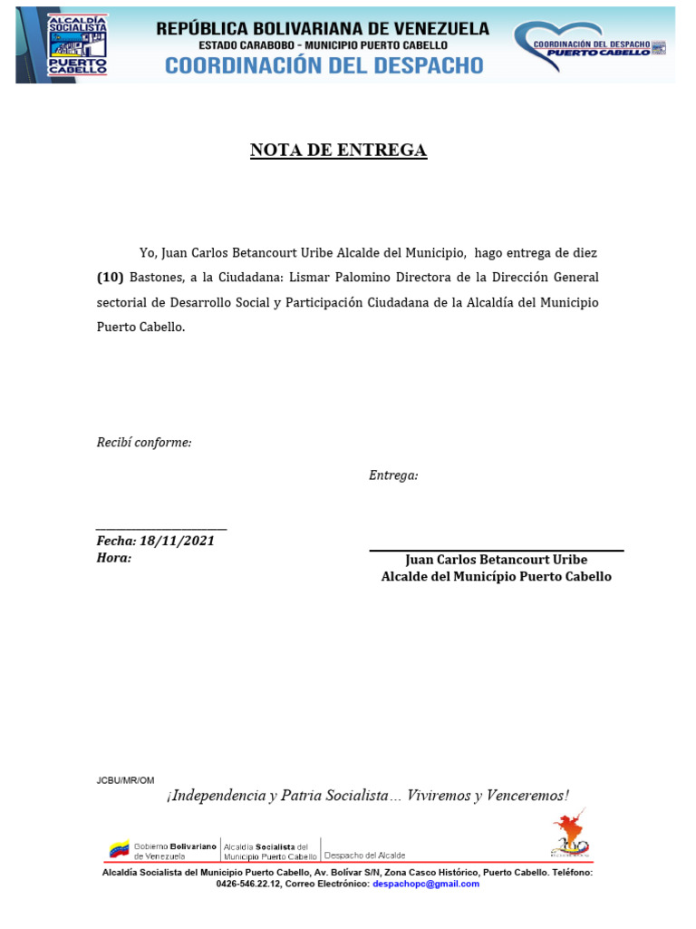 Notas de Entrega 2022.... 00 | PDF