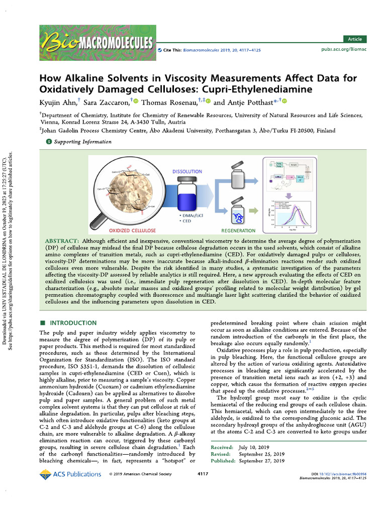 How Alkaline Solvents in Viscosity Measurements Affect Data CUEN | PDF