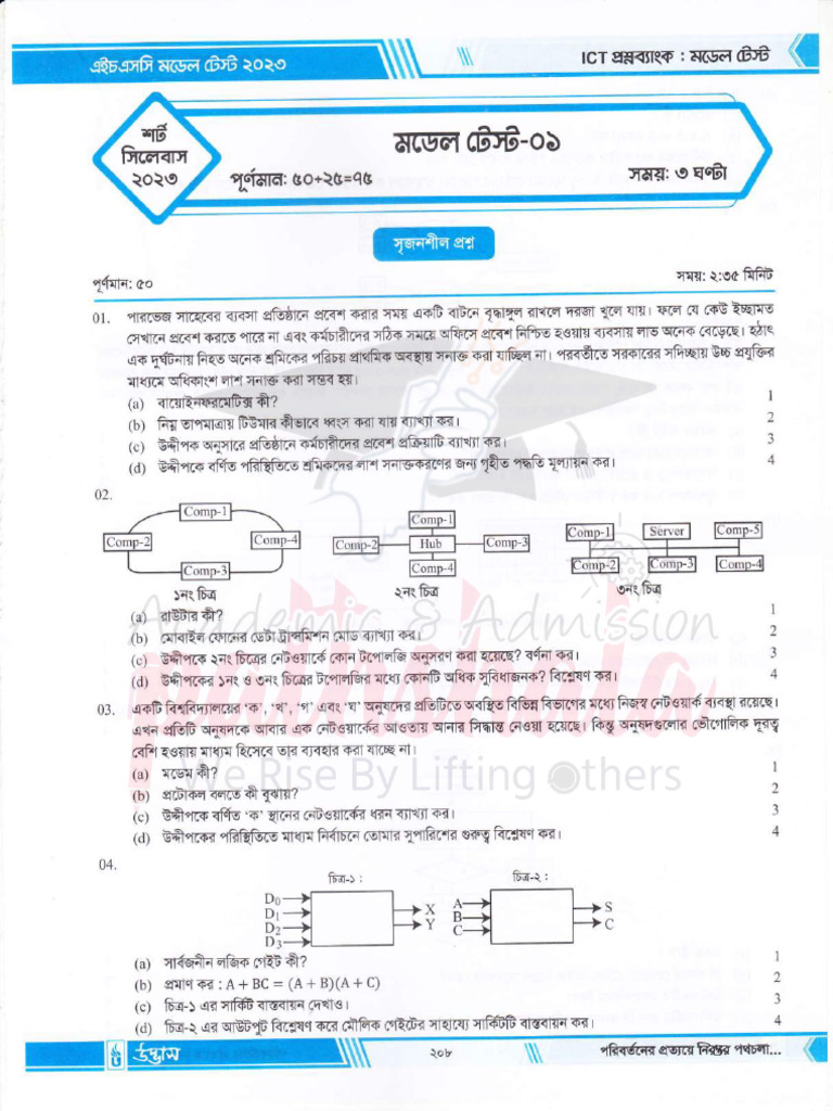 HSC ICT Model Test Paper 2024 | PDF