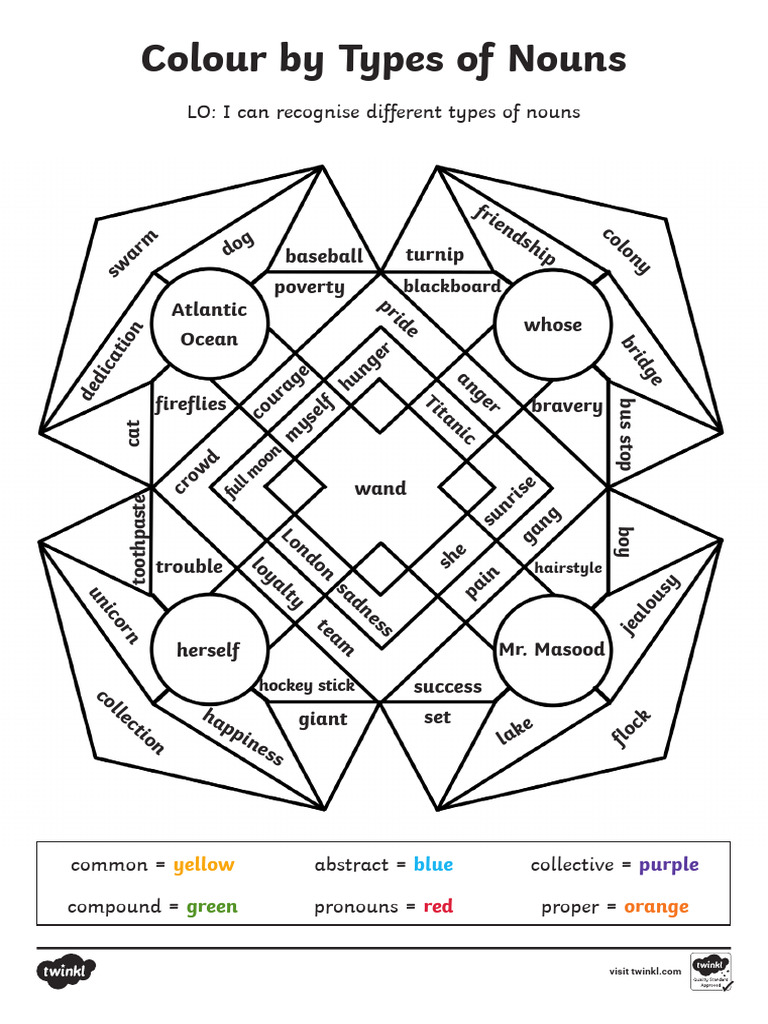 t2 e 1795 Colour by Types of Nouns - Ver - 1 | PDF
