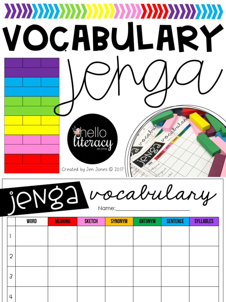 Jenga: Vocabulary | PDF | Language Arts & Discipline | Foreign Language ...