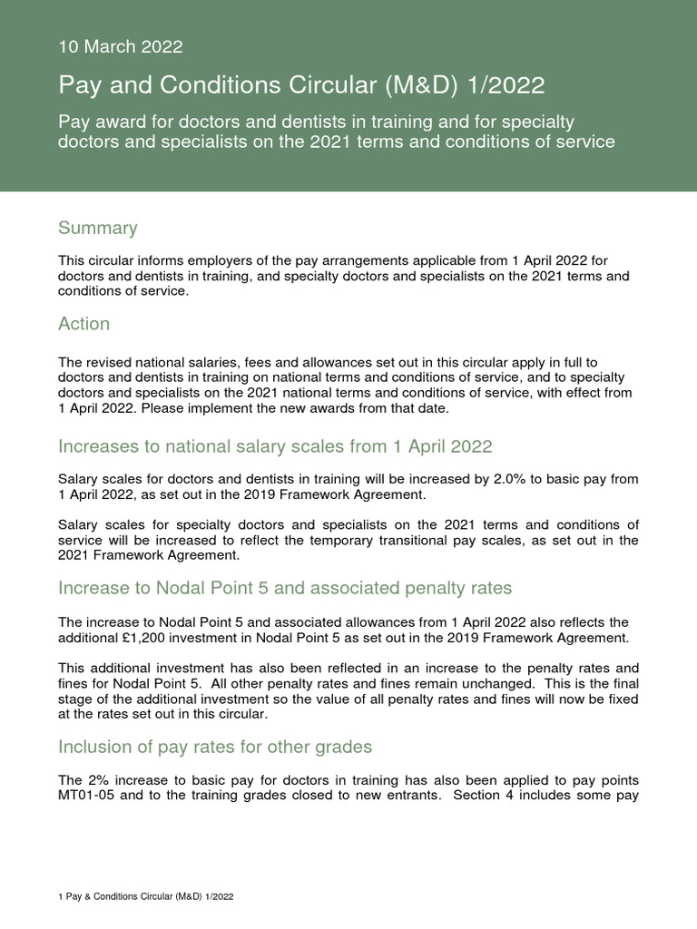 BMA Junior Doctors Pay | PDF