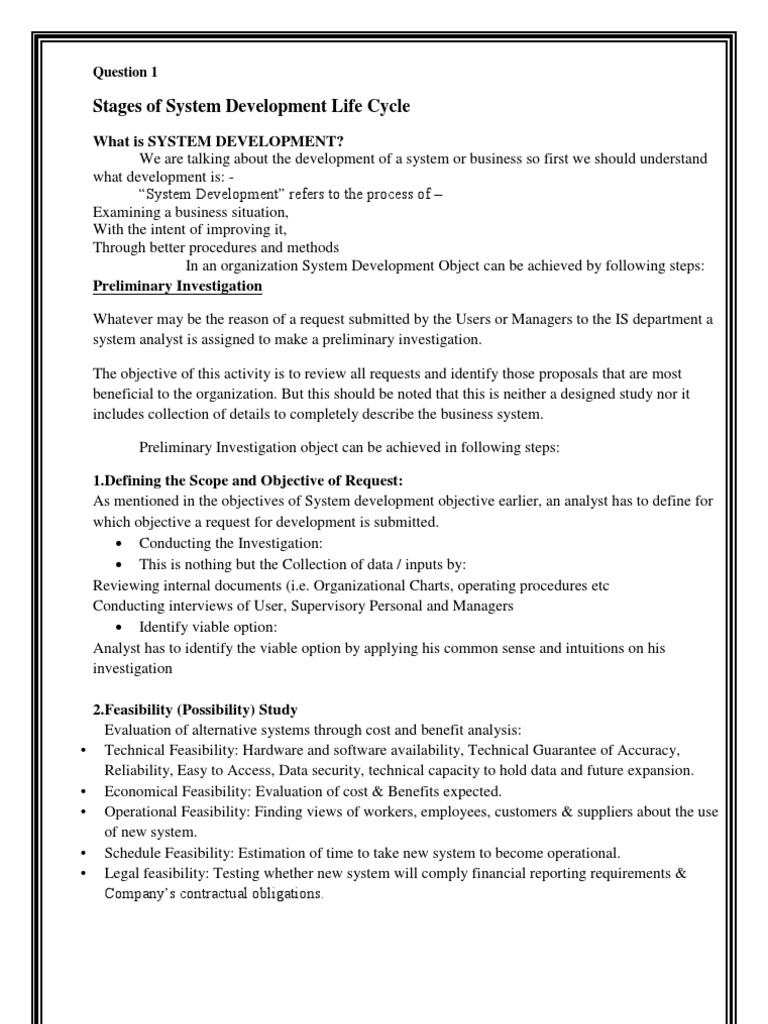 System Development Life Cycle | PDF | Feasibility Study | Intelligence Analysis