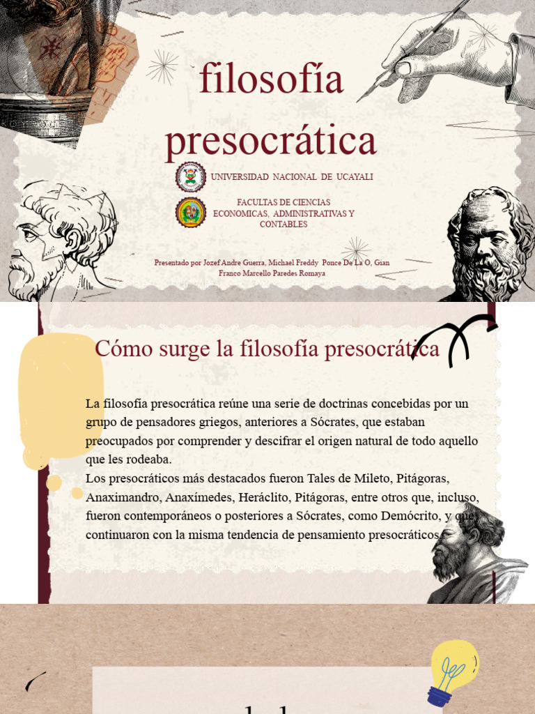 Filosofia Presocratica (1) Trabajo Finalitivo | PDF | Pitágoras | Platón