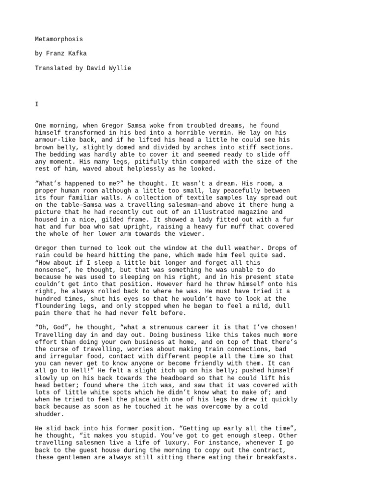 Kafka Metamorphosis | PDF