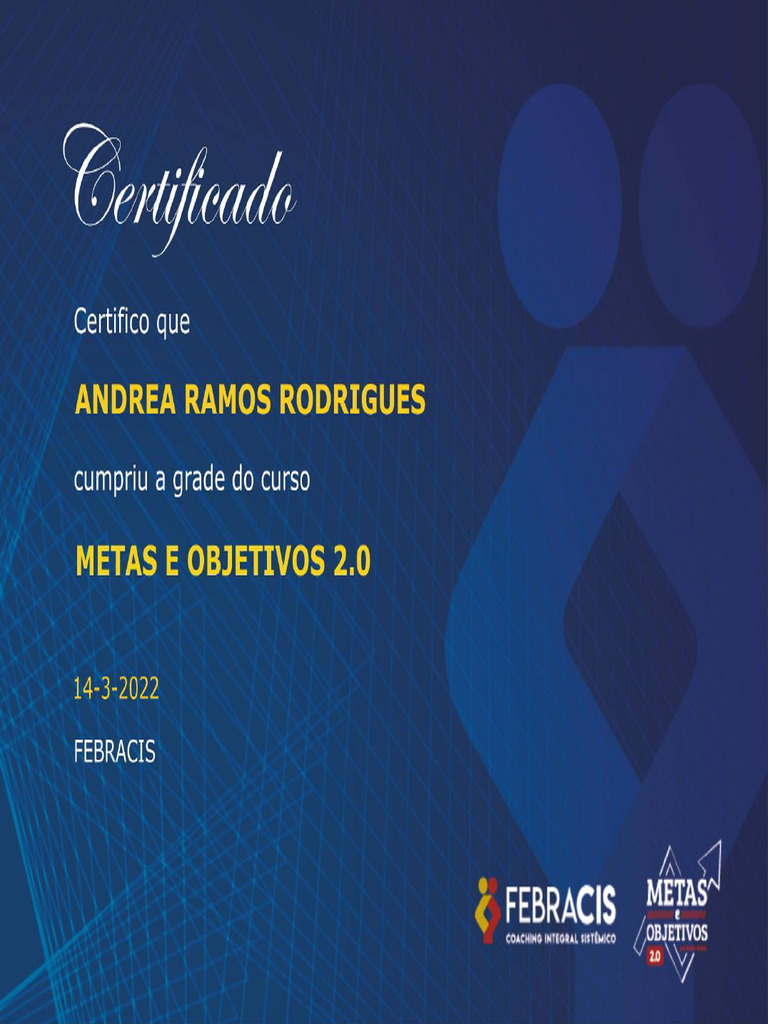 Certificado Febracis Metas e Objetivos | PDF