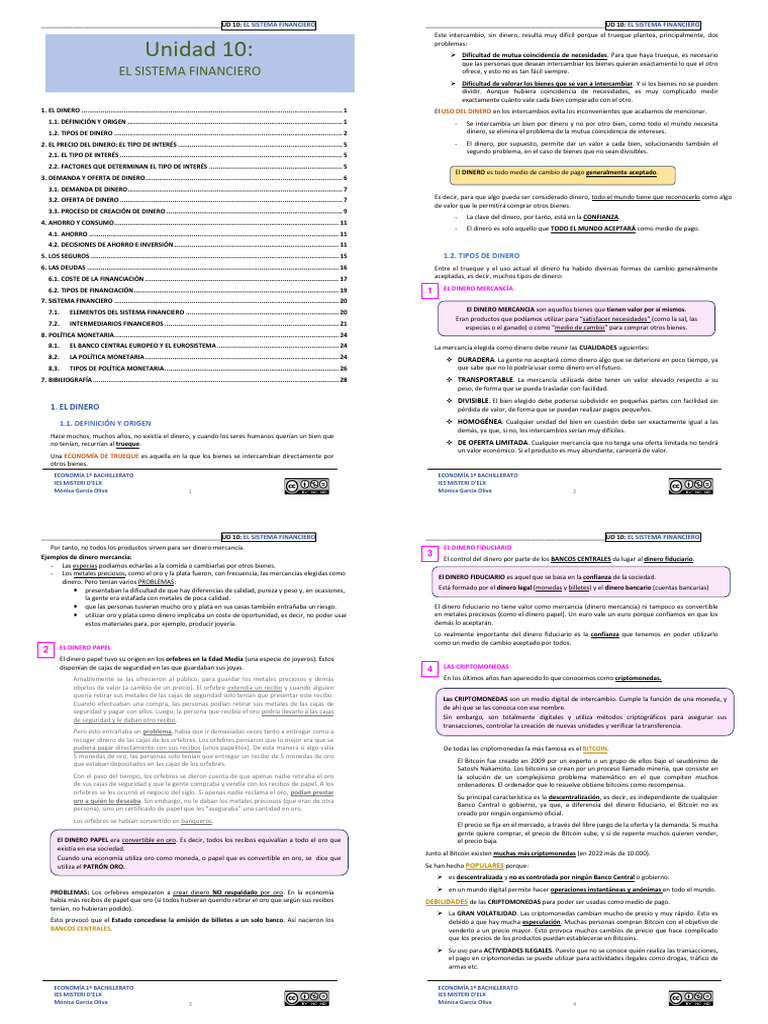 Unidad 10 - Sistema Financiero | PDF | Negocios