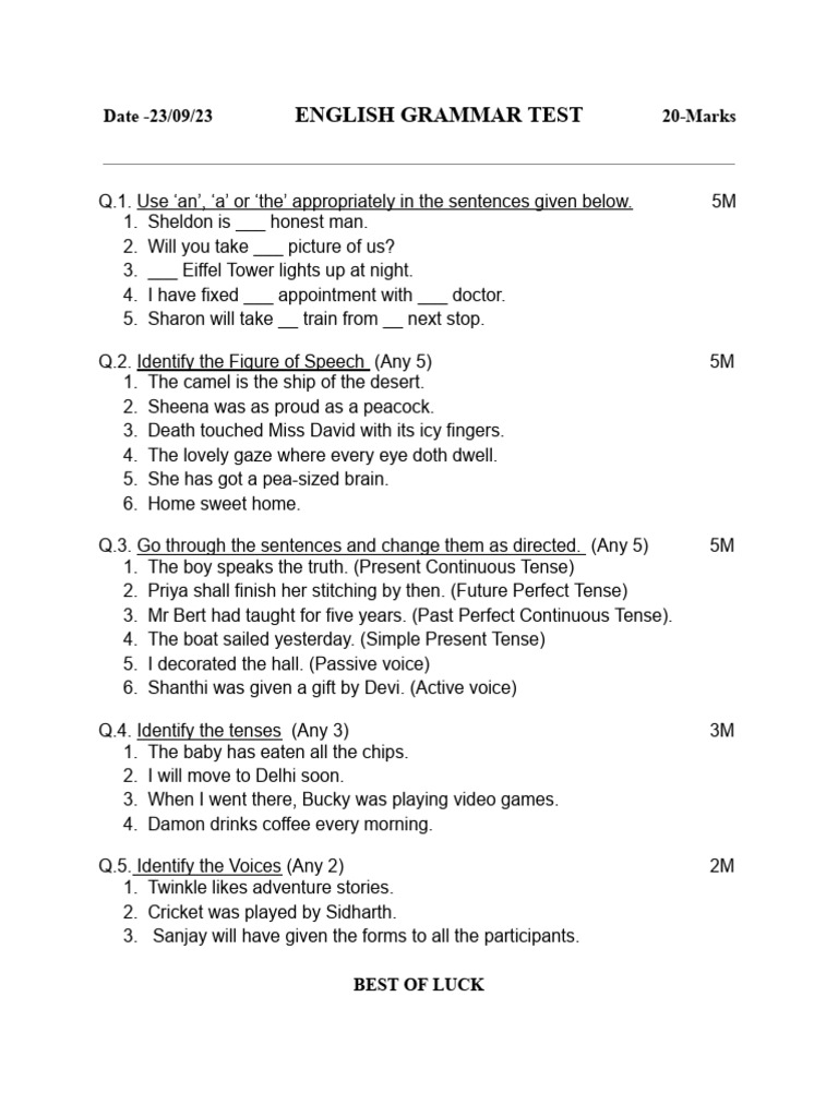 Test Paper | PDF
