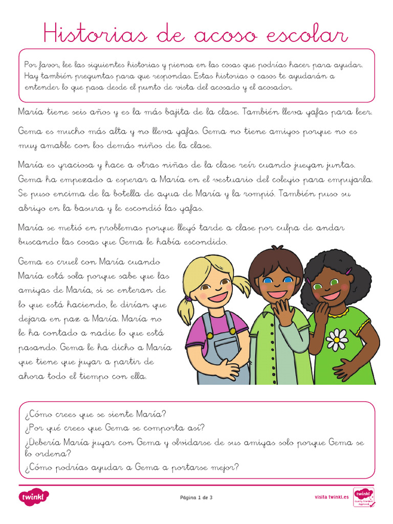 Es T C 2549329 Historias de Acoso Escolar Hoja Informativa Ver 1 | PDF