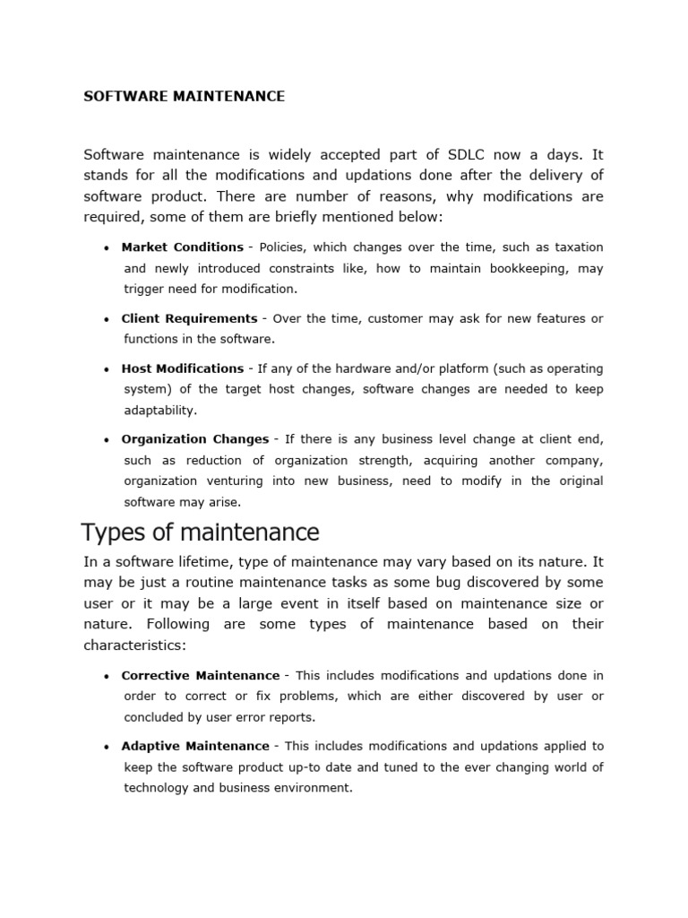 SOFTWARE MAINTENANCE | PDF SOFTWARE MAINTENANCE | PDF