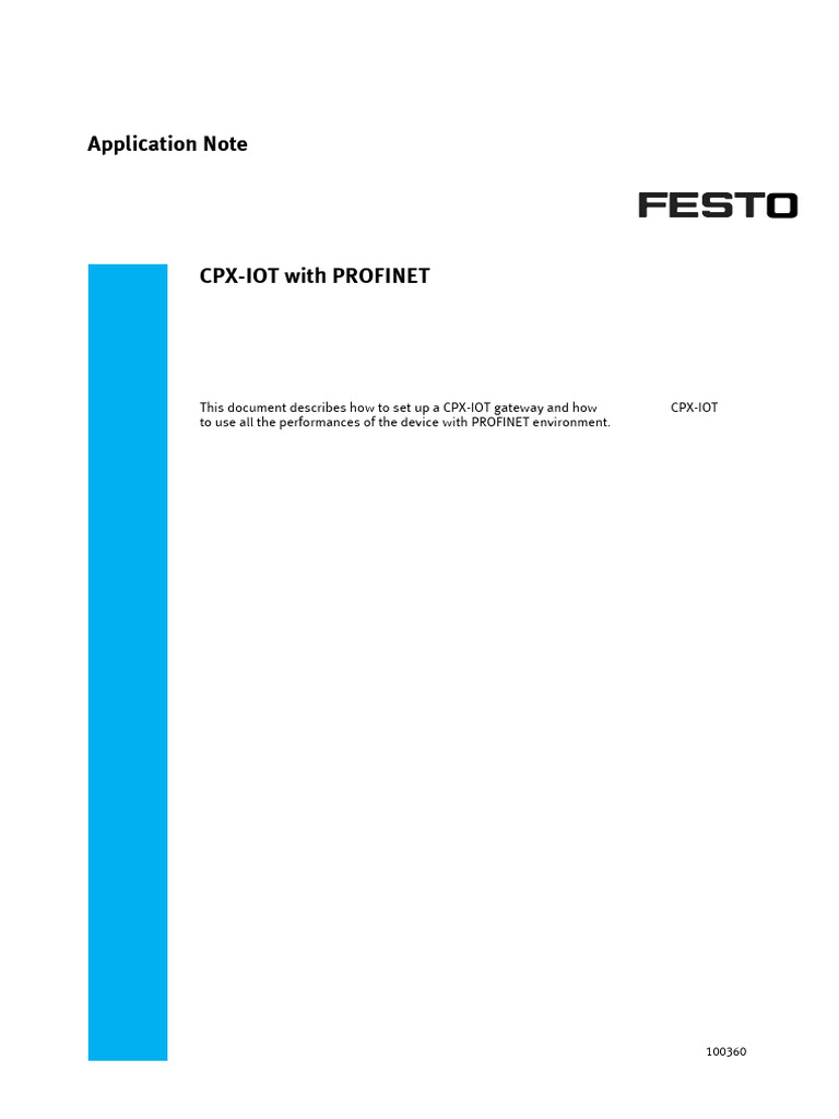 Application+Note+CPX IOT Profinet#100360V1.10 | PDF
