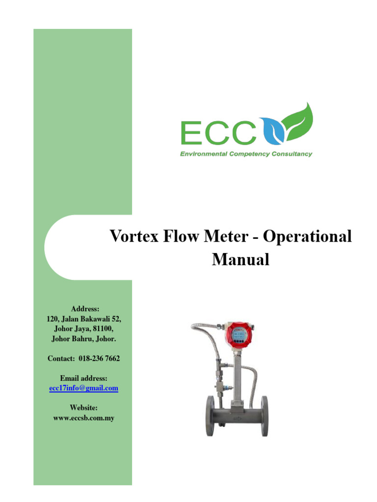 Vortex Flow Meter Operational Manual | PDF | Flow Measurement | Density