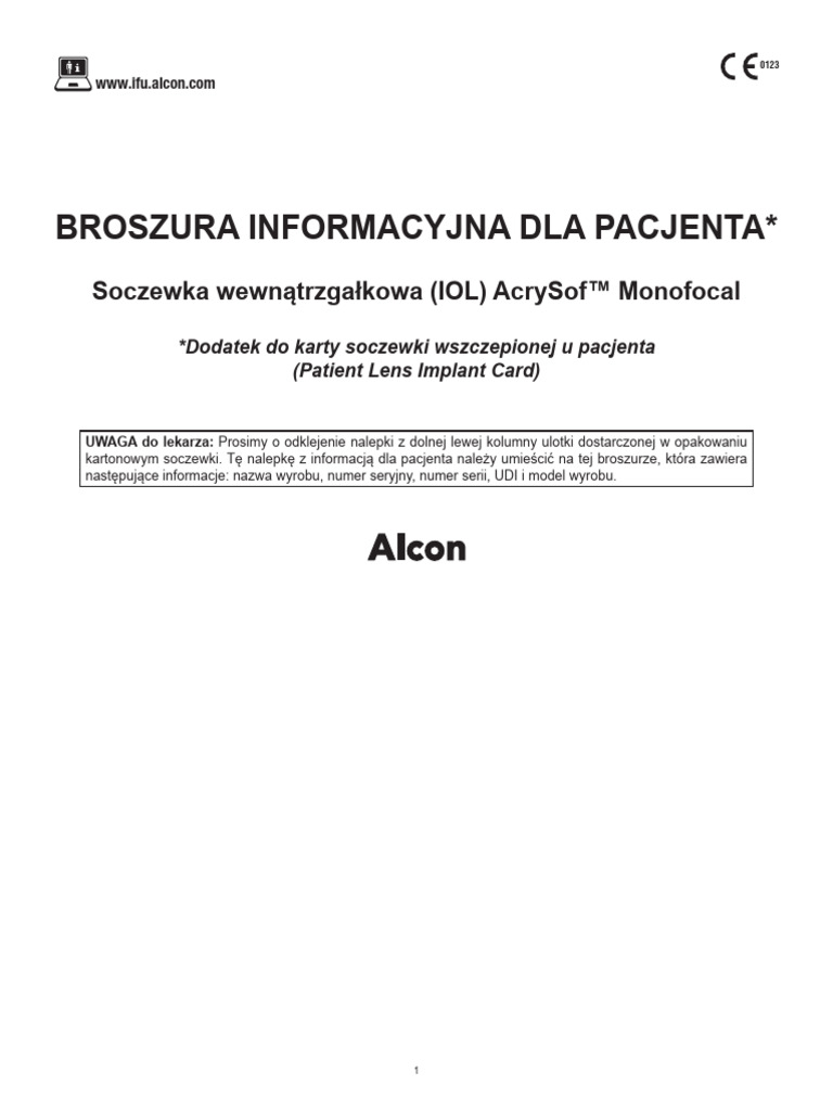 Pib - Acrysof Monofocal - Polish | PDF