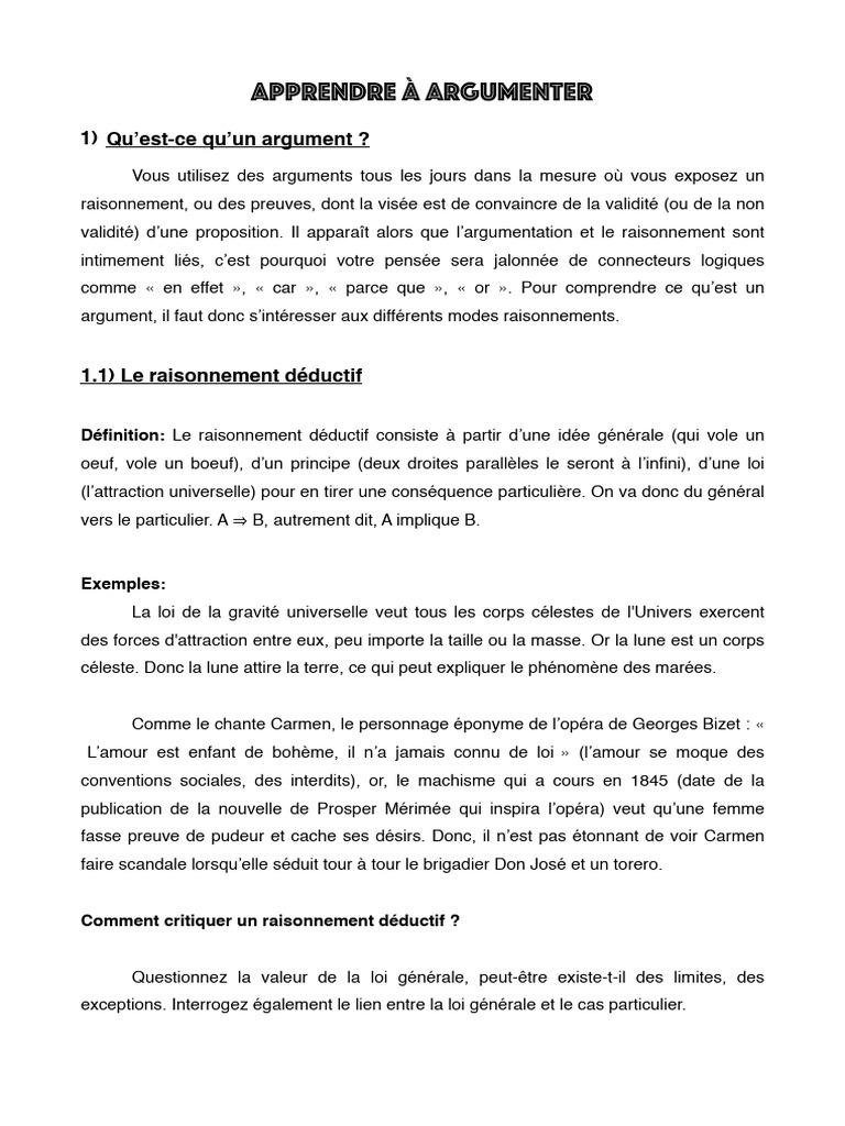 Apprendre À Argumenter | PDF