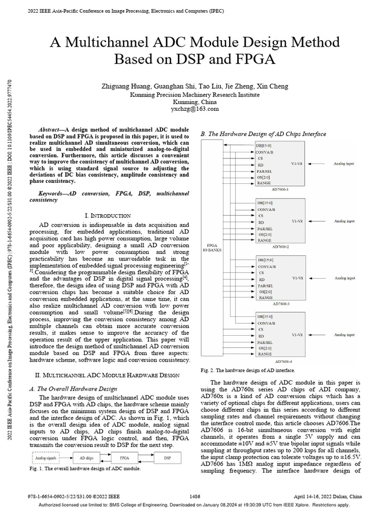 A Multichannel ADC Module Design Method Based On DSP and FPGA | PDF