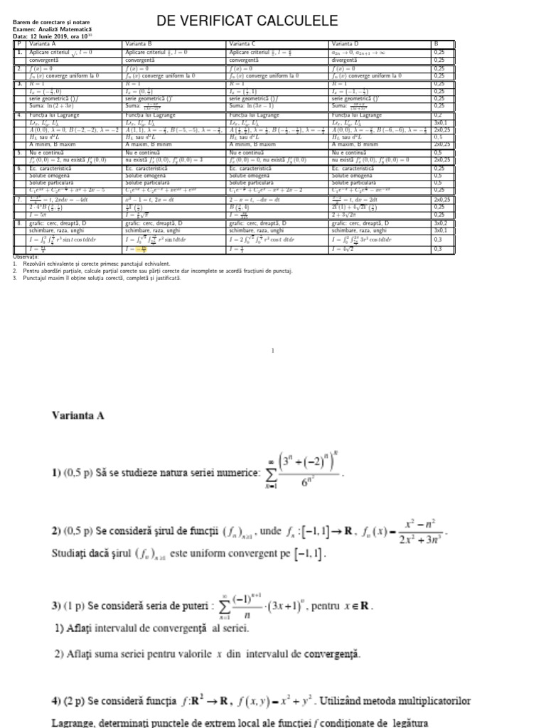 Examen 2019 Rezolvari | PDF