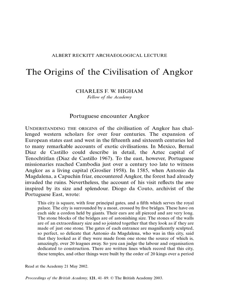 The Civilization of Angkor | PDF