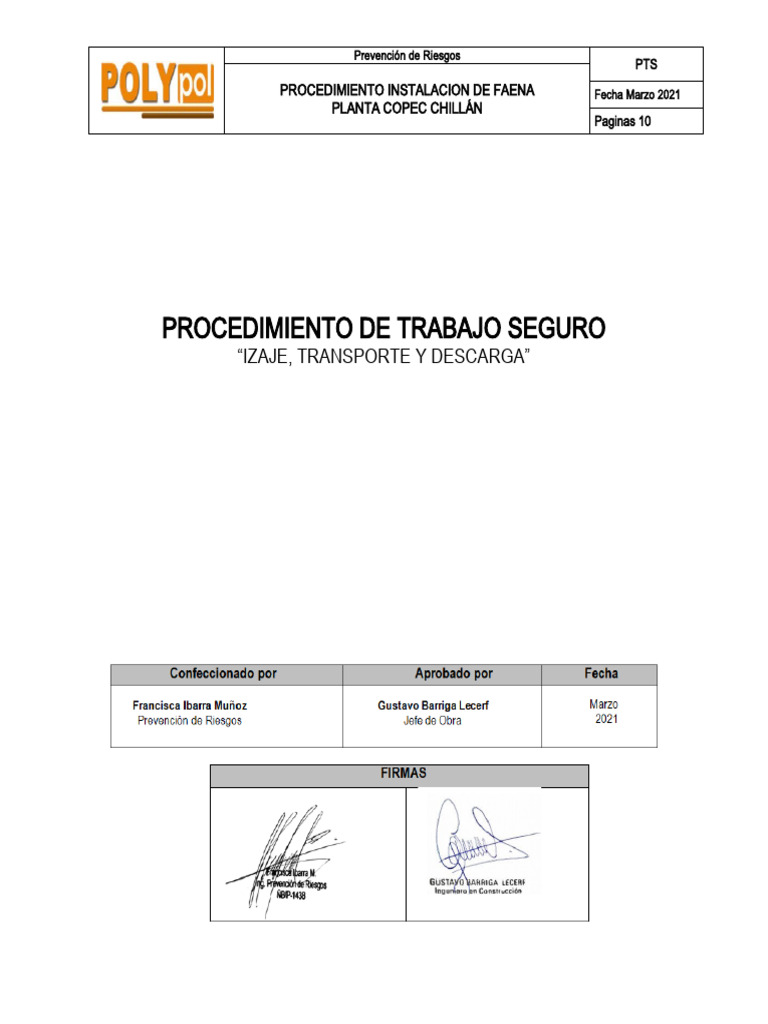 PTS Instalación de Faena Polypol | PDF | Hogar, jardinería y bricolaje ...