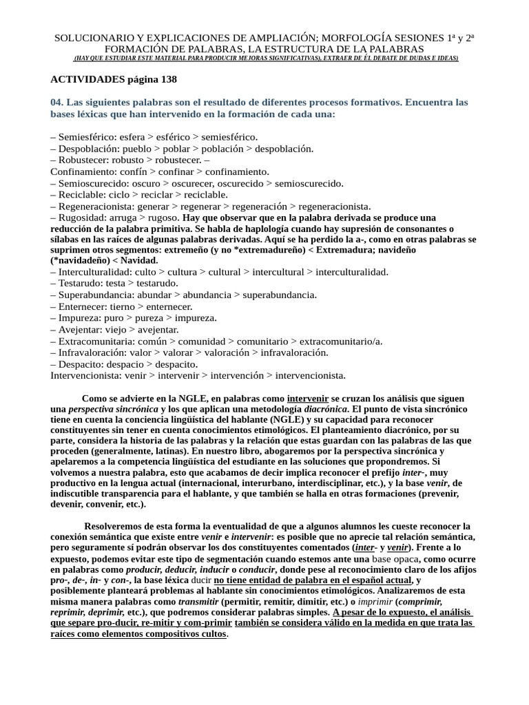 Morfol Creac Estr Pal I y II Solucionario | PDF