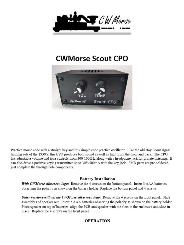 CWMorse Scout CPO | PDF