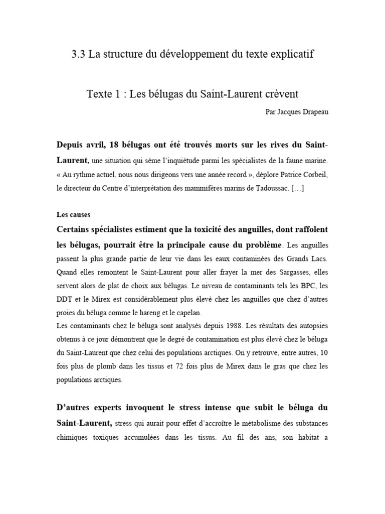 Textes Structure Explicatif | PDF