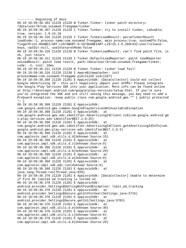 Tinker Patch Load Failure Log | PDF | Computers