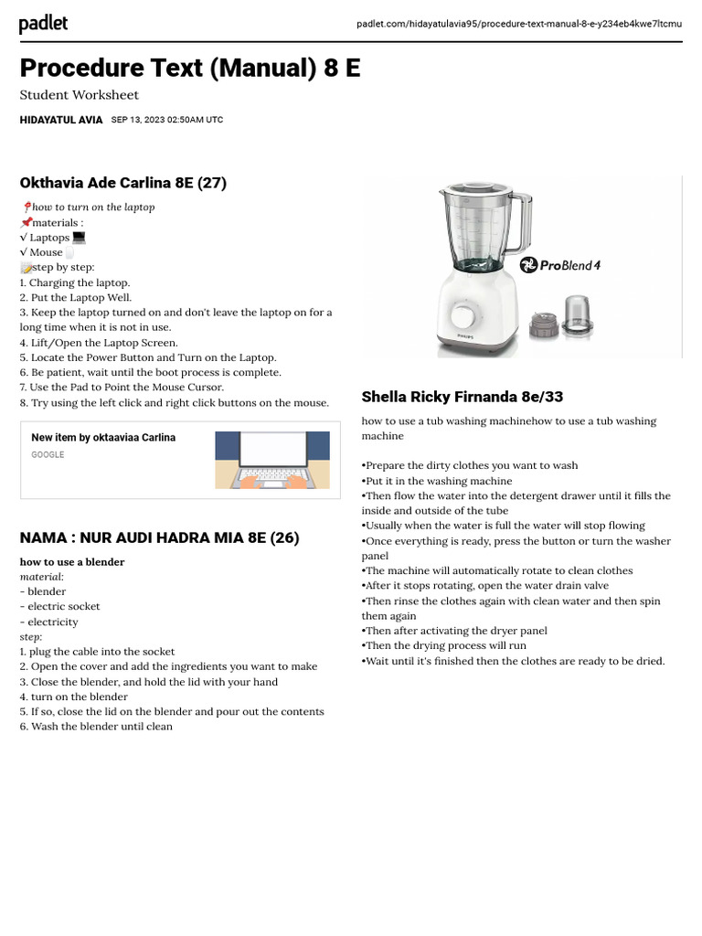 Padlet Manual Procedure Text | PDF